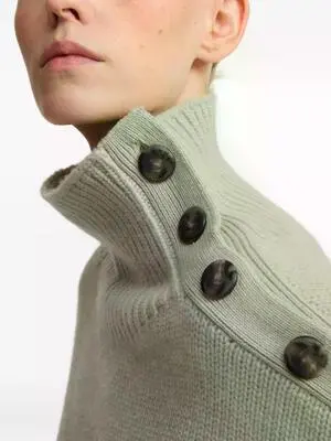YVES SALOMON High-neck Button-detail Sweater