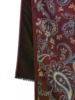 Kiton Paisley-print Silk Scarf