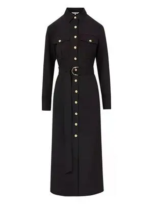 Veronica Beard Button-front Shirt Dress With Belt