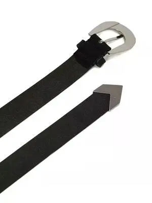 Karl Lagerfeld Metal-tip Leather Belt - Black