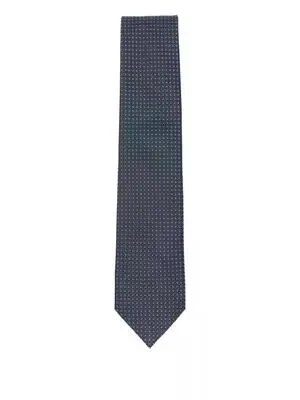 Brioni Dot-pattern Silk Neck Tie - Blue