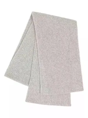 John Smedley Ribbed Merino Wool-cashmere Blend Scarf - Grey