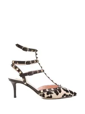 Valentino Garavani 70mm Stud-embellished Leopard-print Pumps - Neutrals