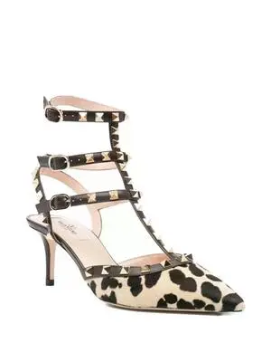 Valentino Garavani 70mm Stud-embellished Leopard-print Pumps - Neutrals