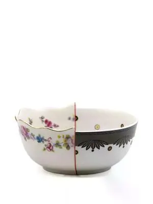 SELETTI Floral-geometric Patterned Bowls - White