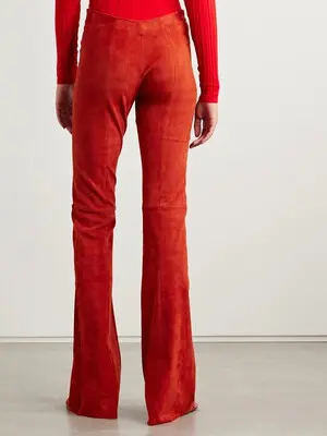 Stouls Gégé Suede Flare Pants - Red