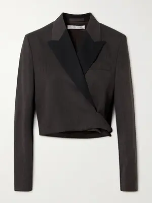 Our Legacy Cropped Wool Wrap Blazer