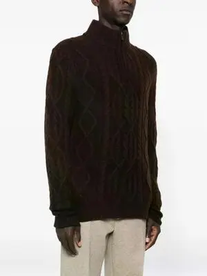 Eric Bompard Cable-knit Half-zip Sweater