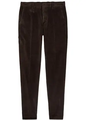 SLOWEAR Incotex Slim-leg Corduroy Trousers - Dark Brown