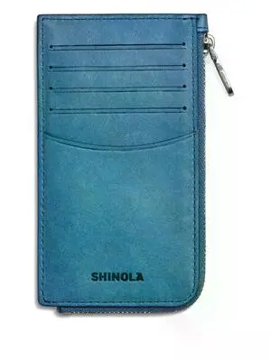 Shinola Card Slots Zip Wallet - Blue