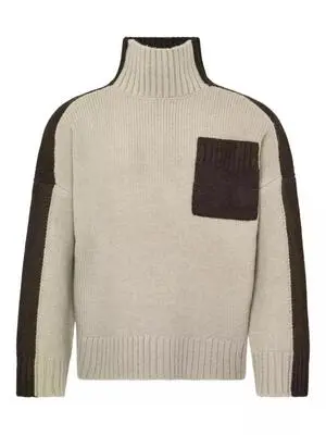 JW Anderson Panelled High-neck Sweater - Neutrals