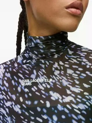 Karl Lagerfeld All-over Print Mesh Top
