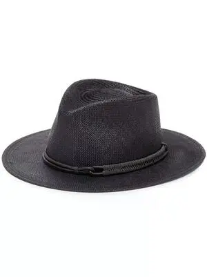 Brunello Cucinelli Monili-bead Straw Fedora Hat - Black