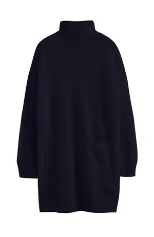 Chinti & Parker Rollneck Wool-cashmere Mini Dress - Navy