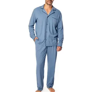 PETITE PLUME Knit Pima Cotton Pajamas - Blue