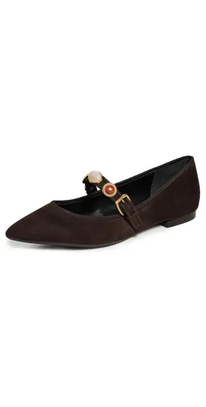 Veronica Beard Selene Charms Flats - Espresso