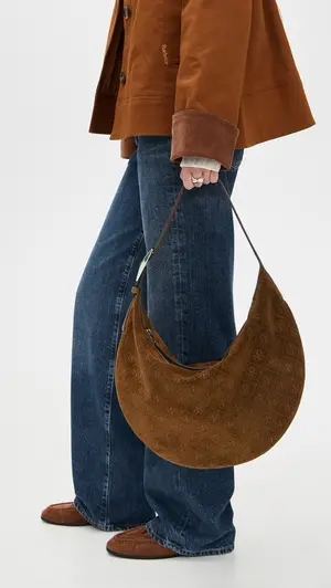 Tory Burch T Monogram Suede Balloon Bag