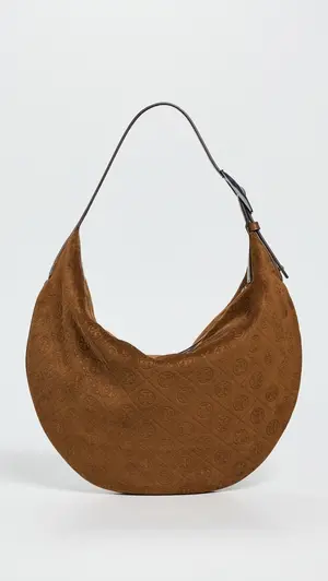 Tory Burch T Monogram Suede Balloon Bag