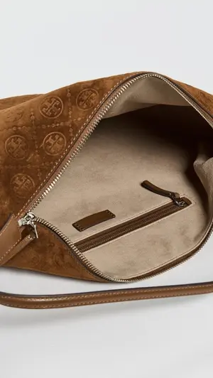 Tory Burch T Monogram Suede Balloon Bag