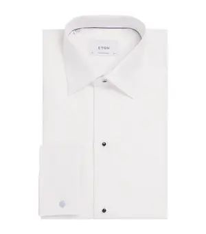 Eton Pique-front Contemporary Fit Shirt - White