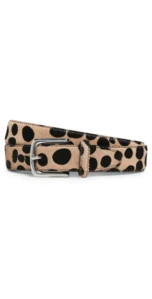 Tibi Haircalf Leather Belt - Leopard