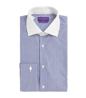 Ralph Lauren Purple Label Cotton Bengal-stripe Dress Shirt - Blue