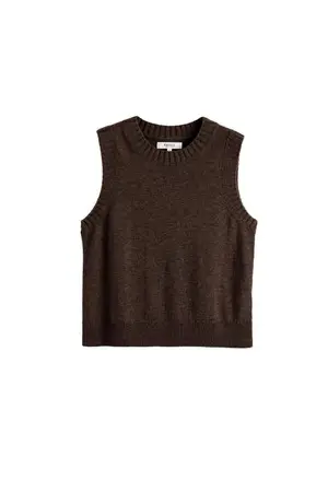 Chinti & Parker Wool Cashmere Blend Ribbed Tank - Chocolate