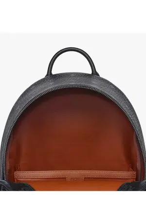 Mcm Small Stark Side Studs Backpack In Visetos - Black