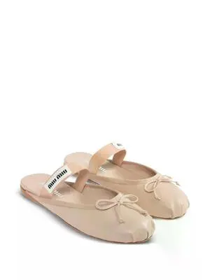 Miu Miu Bow-detail Elastic-strap Ballerina Flats