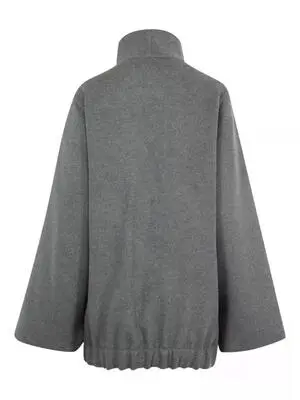 Khaite Garret High-neck Zip-front Jacket - Grey
