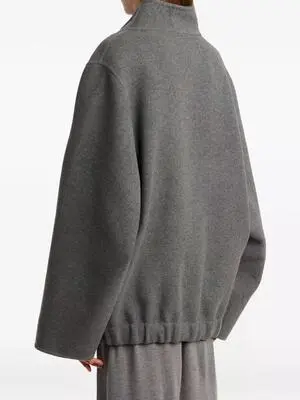 Khaite Garret High-neck Zip-front Jacket - Grey