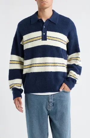 Bp. Stripe Oversized Polo Sweater - Navy Chad Stripe