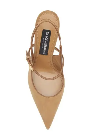 Dolce & Gabbana Pointed Toe Slingback Pump - 8s727 Beige/cammello