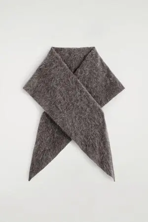 Cos Brushed-cashmere Triangle Scarf - Brown