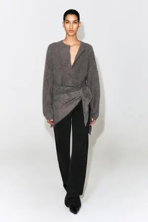 Cos Brushed-cashmere Triangle Scarf - Brown