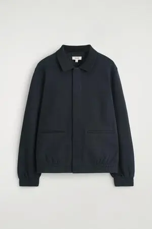 Cos Jersey Harrington Jacket - Navy