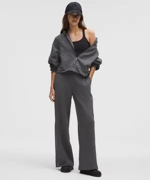 Lululemon Scuba Mid-rise Wide-leg Pant - Heathered Graphite Grey
