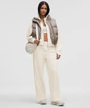 Mid-Rise Waffle-Knit Pants
