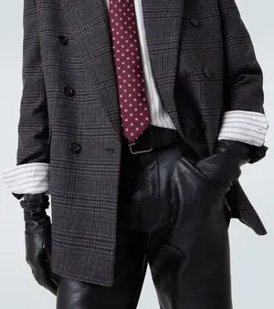 Saint Laurent Checked Wool And Cashmere Blazer - Grey