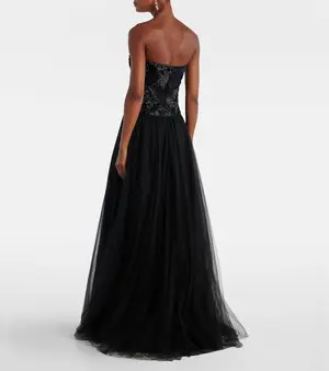 Costarellos Tulle Bustier Gown