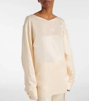 Khaite Durion Satin Top - Yellow