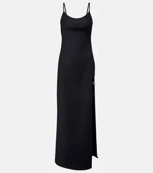 Coperni Garter Cotton-blend Jersey Maxi Dress - Black