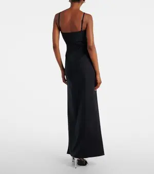 Coperni Garter Cotton-blend Jersey Maxi Dress - Black