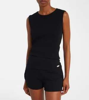 JEAN PAUL GAULTIER Ribbed-knit Cotton Jersey Shorts - Black