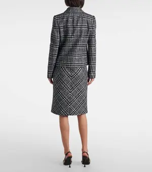 Dolce & Gabbana Checked Wool, Silk, And Llama-blend Jacket