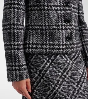 Dolce & Gabbana Checked Wool, Silk, And Llama-blend Jacket