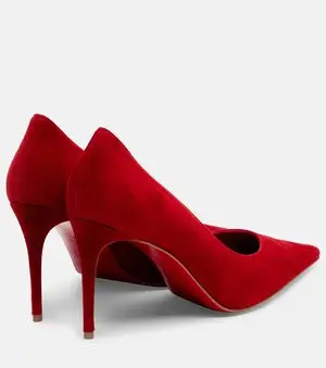 CHRISTIAN LOUBOUTIN Kate Max 85 Suede Pumps - Red