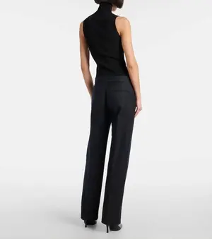 Khaite Lenn Pinstripe Wool-blend Straight Pants