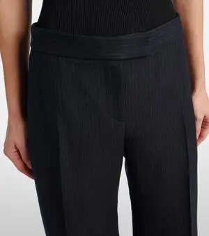 Khaite Lenn Pinstripe Wool-blend Straight Pants