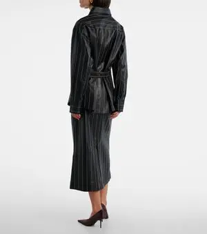 Victoria Beckham Belted Leather Jacket